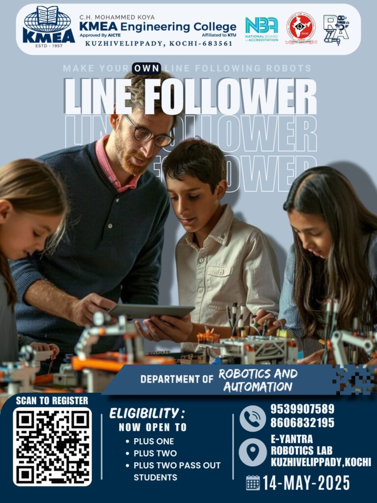 Robotics workshop Season 3 : one day technical workshop on LINE FOLLOWING ROBOT - KMEA ...